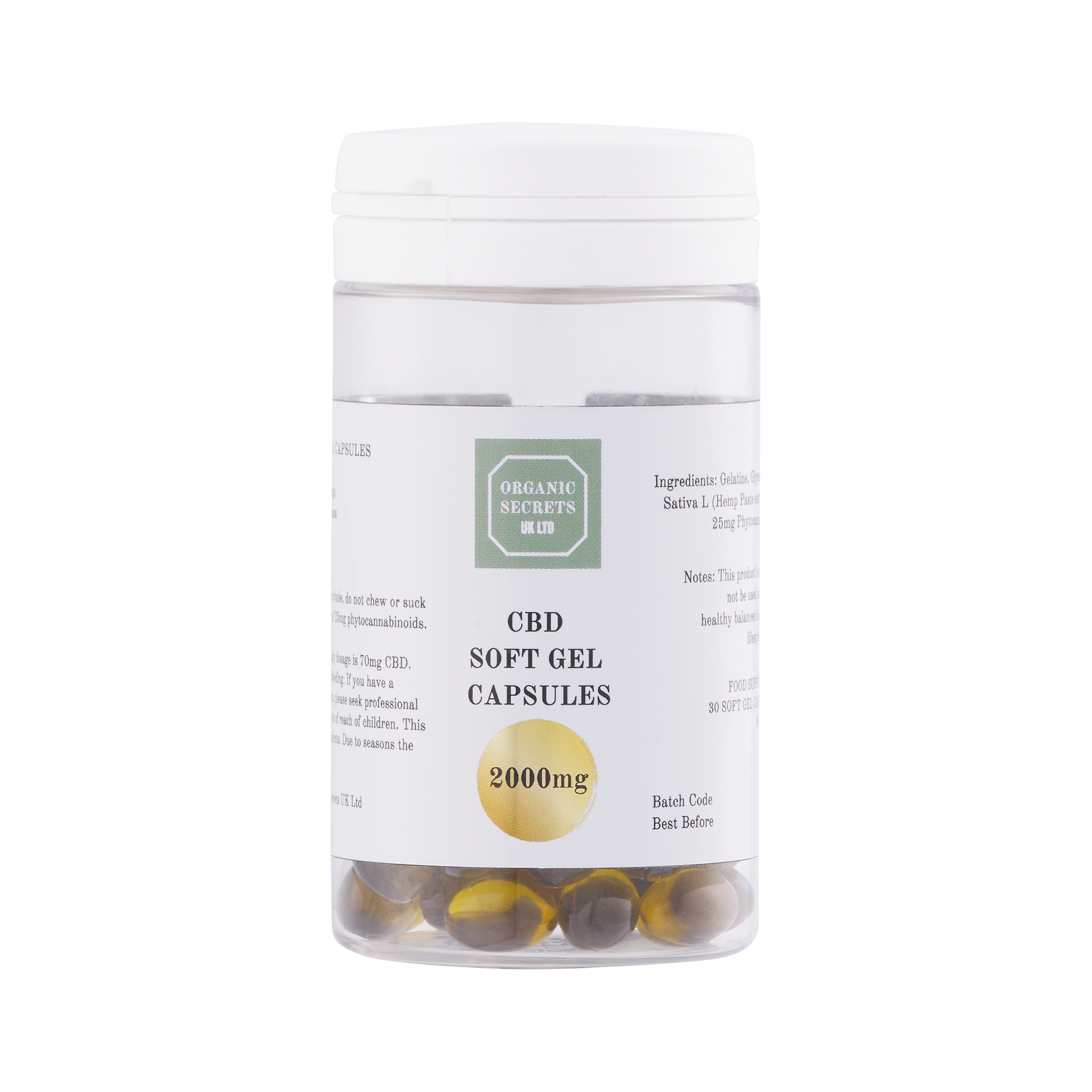 2000MG CBD SOFT GEL CAPSULES - Organic Secrets